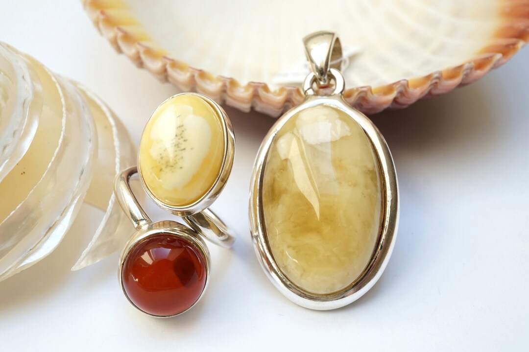 Double Sided Amber Pendant, Double Sided Pendant, Baltic Amber ...
