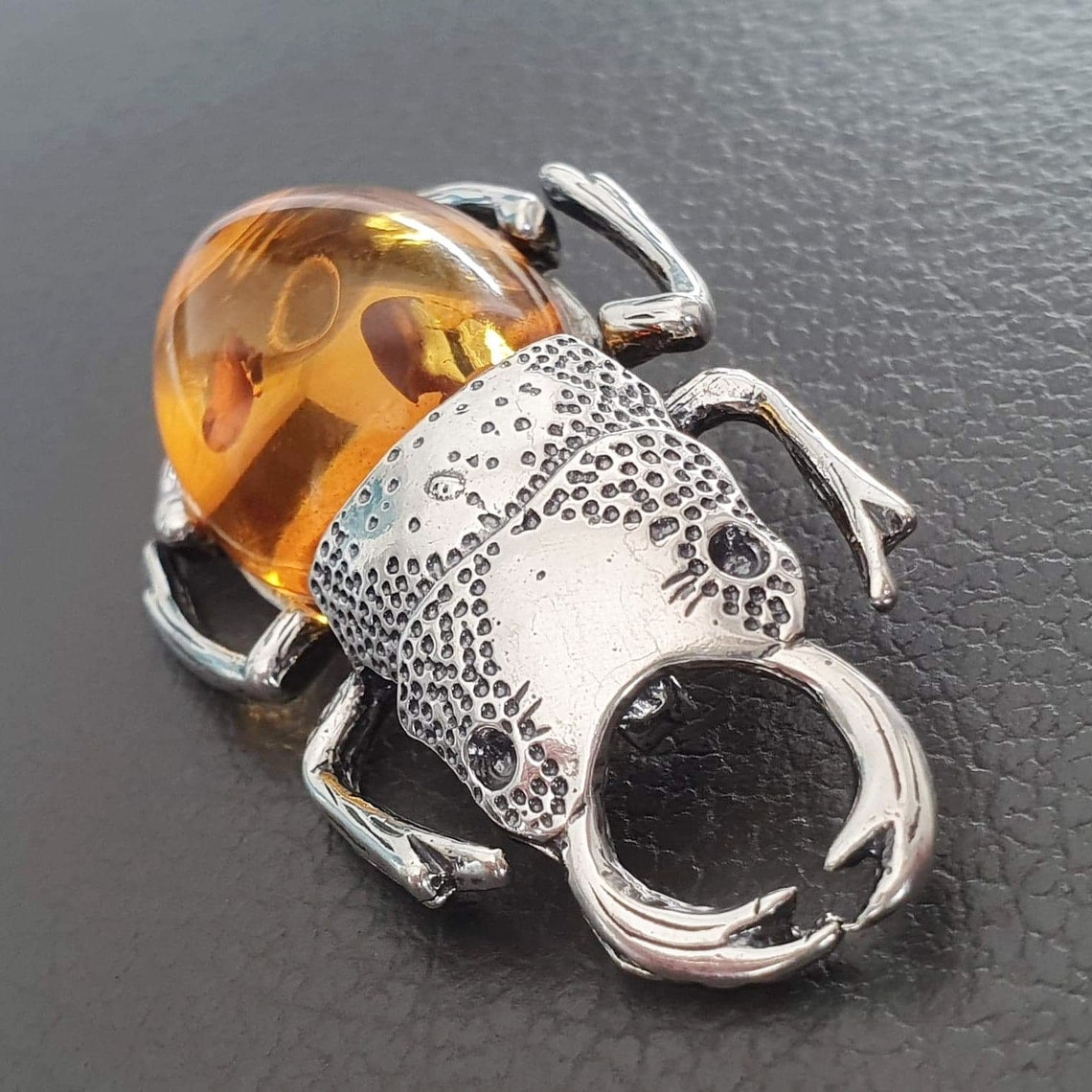 Amber Brooch 2 in 1, Amber Pendant, Amber Brooch-pendant, Amber Crab ...