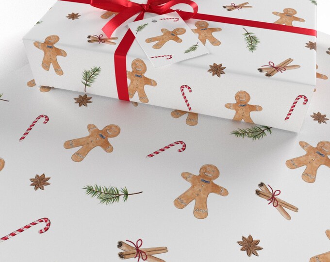 Gingerbread Man & Women Wrapping Paper - Etsy