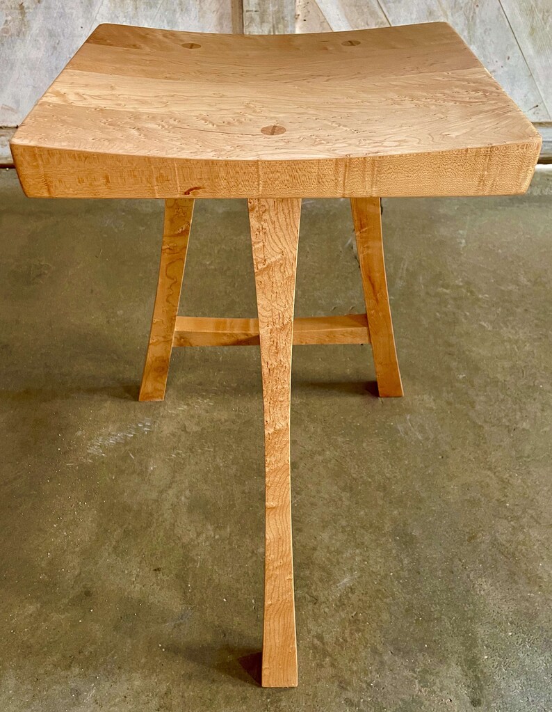 Three Legged Asian Inspired Stool - Etsy