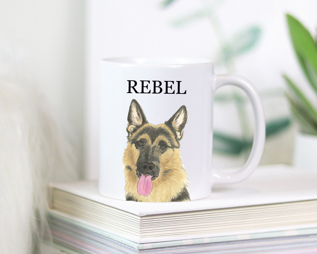 Personalized German Shepherd Coffee Mug Pet Portrait - Etsy