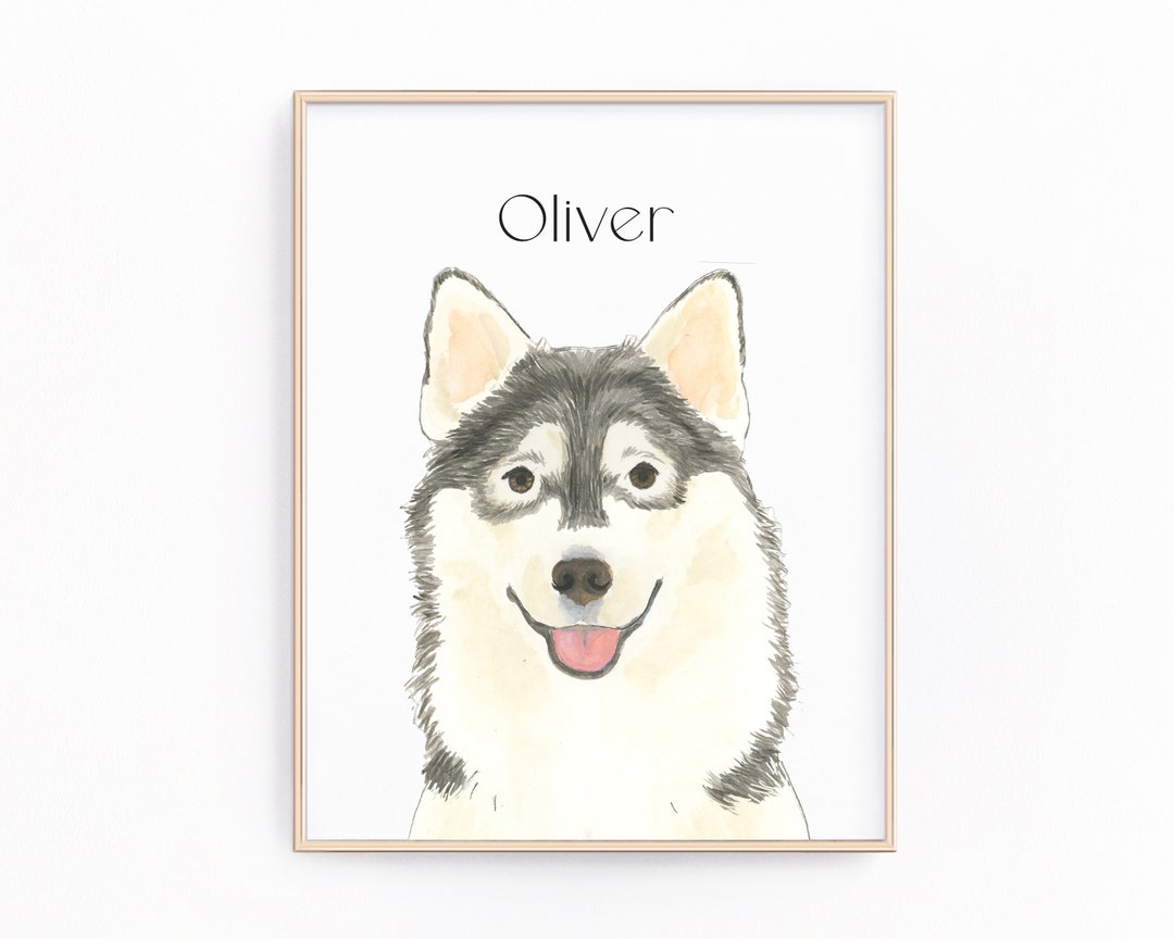 Personalized Pomsky Fine Art Print Custom Pet Portrait Painting - Etsy