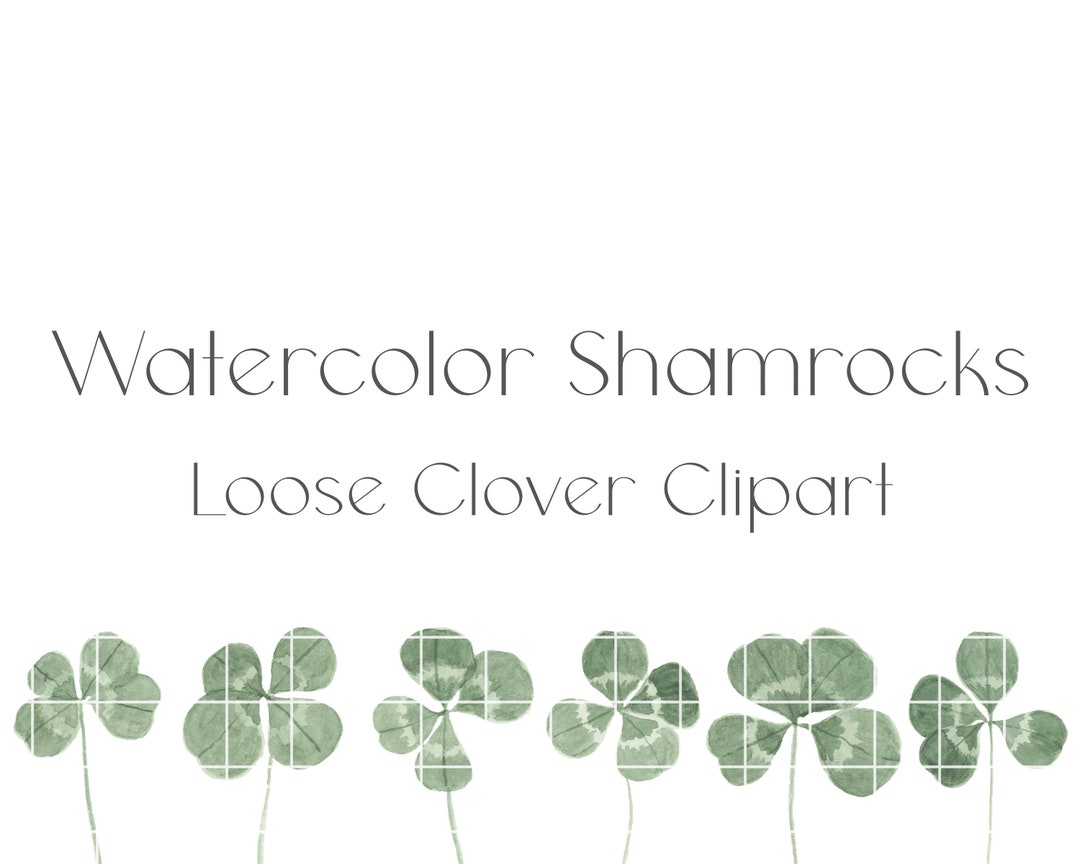 Watercolor Clover, Clipart, .png, St. Patrick's Day Decor, Digital ...