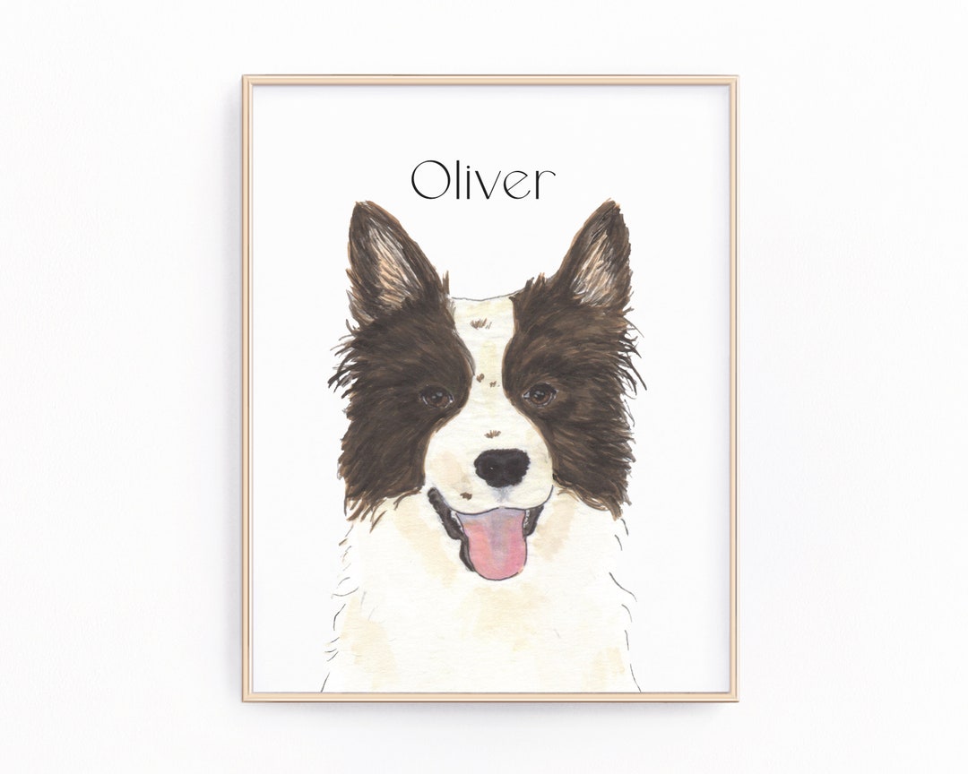Personalized Border Collie Fine Art Print Custom Pet Portrait - Etsy