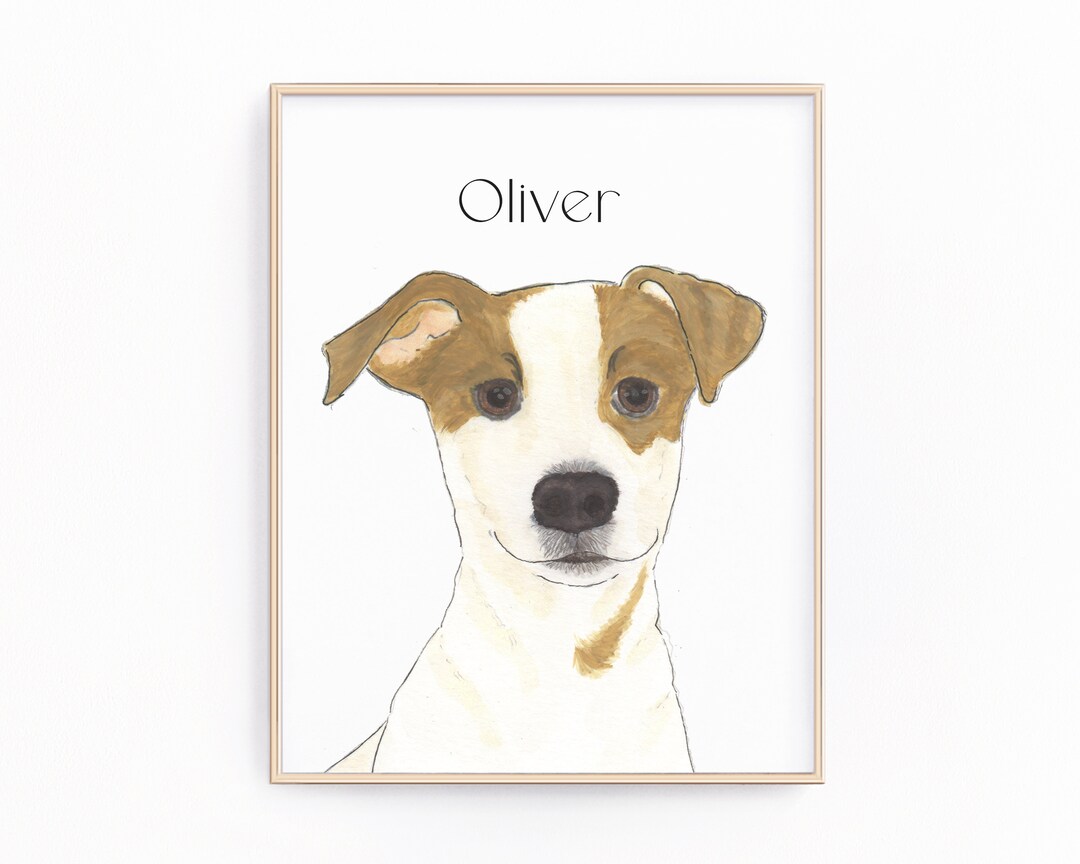 Personalized Jack Russell Terrier Fine Art Print Custom Pet Portrait ...