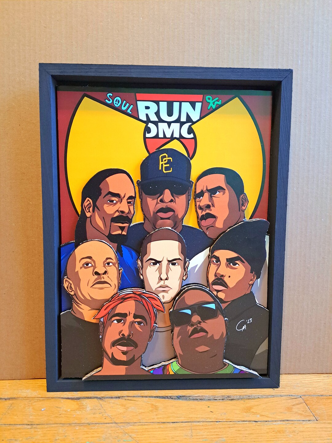 Hip Hop 50th Anniversary 3D Cardboard Collage Fan Art Poster Limited ...