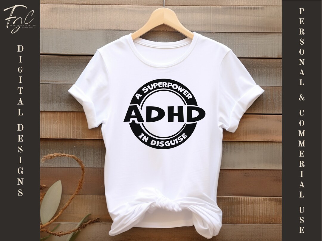 Superpuissance TDAH SVG, citation drôle sur la santé mentale ...