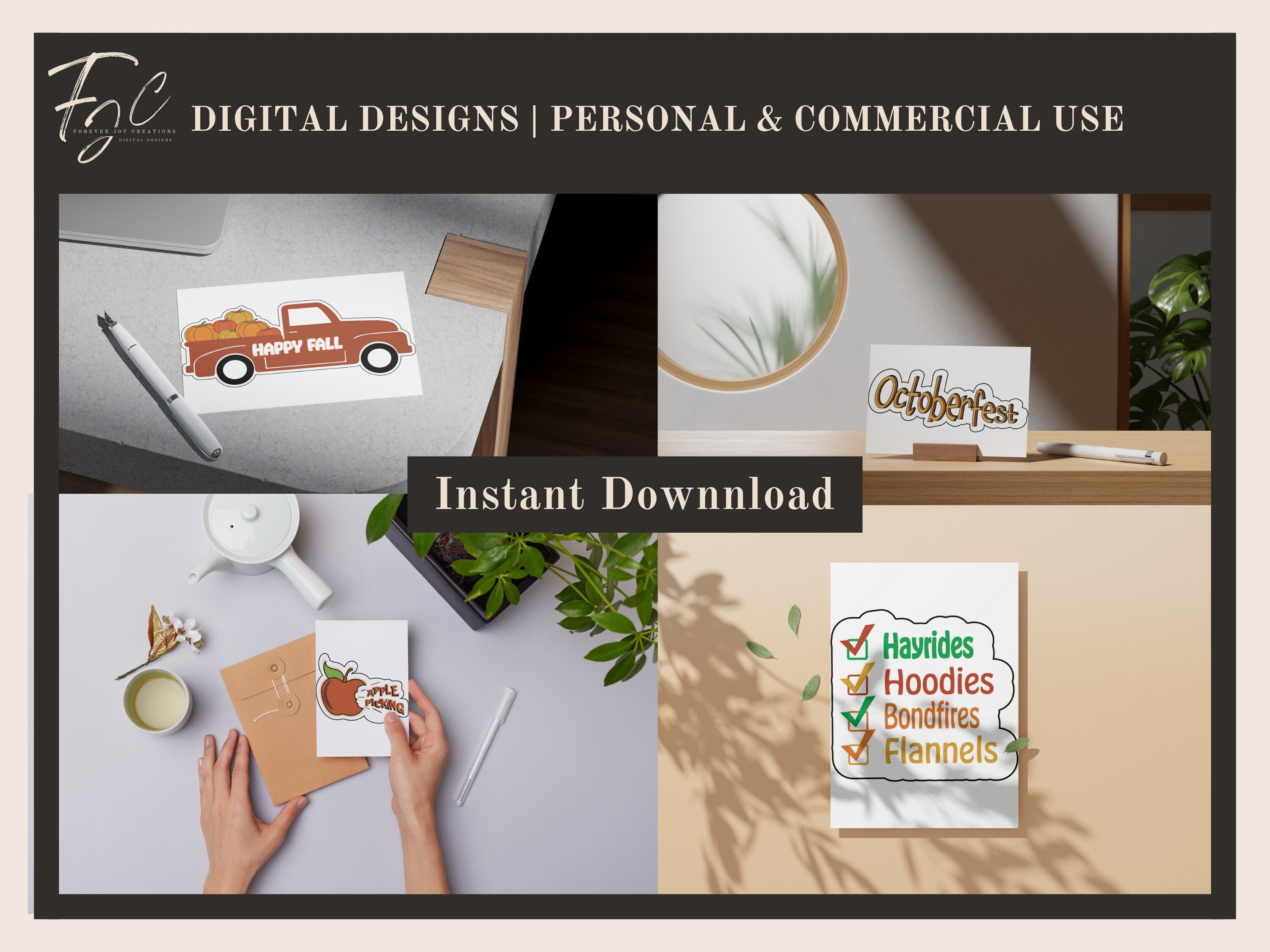 69 Fall Digital Sticker Bundle | PNG - SVG Files | Fall, Thanksgiving ...