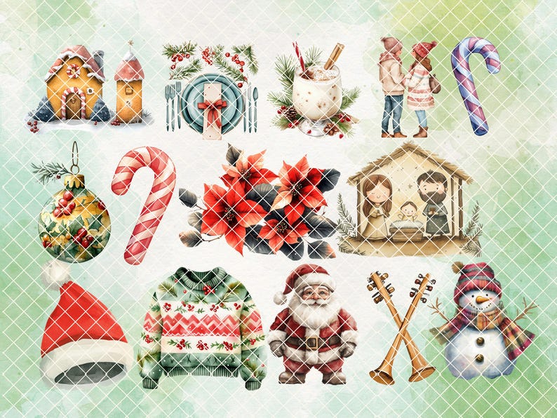 Christmas Clipart Bundle | PNG Digital Download, North Pole, Christmas ...