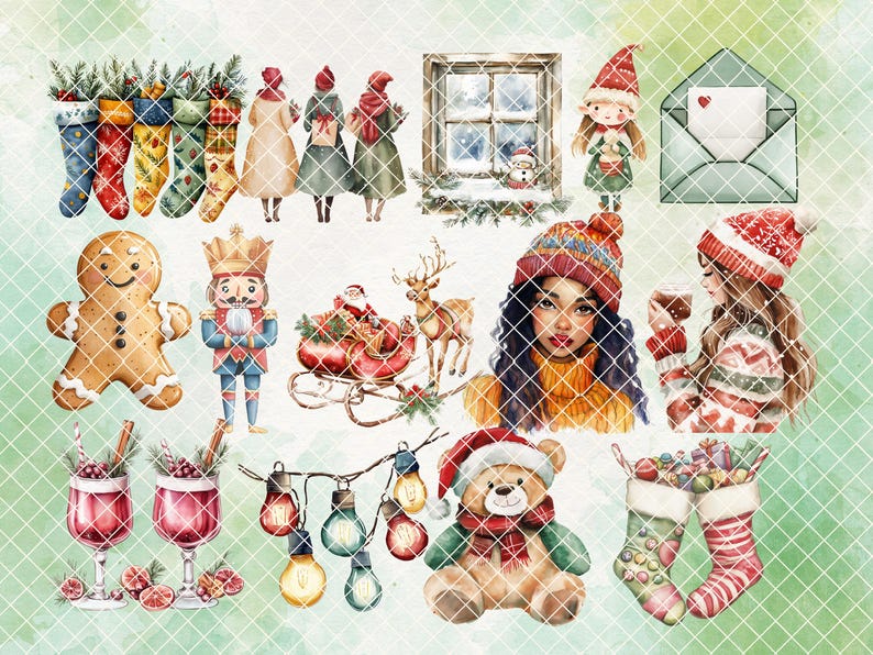 Christmas Clipart Bundle | PNG Digital Download, North Pole, Christmas ...