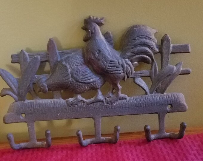 Rusted Iron Rooster Wall Hooks - Etsy
