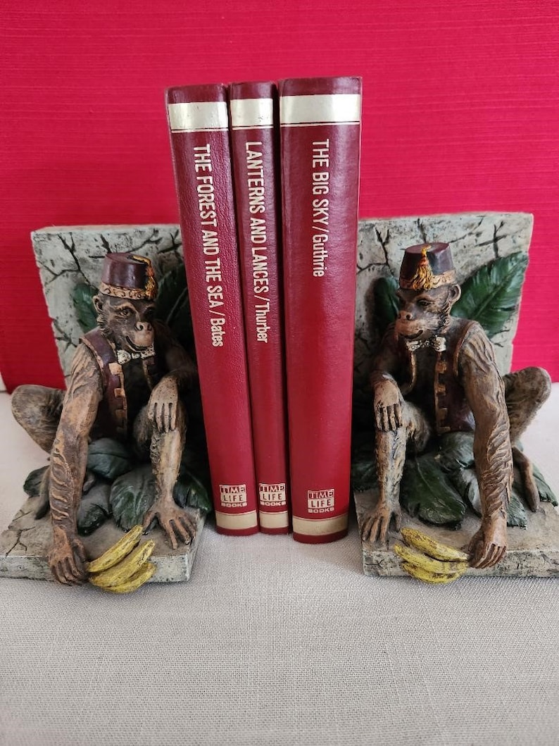 Monkey in Vest and Fez Bookends - Etsy