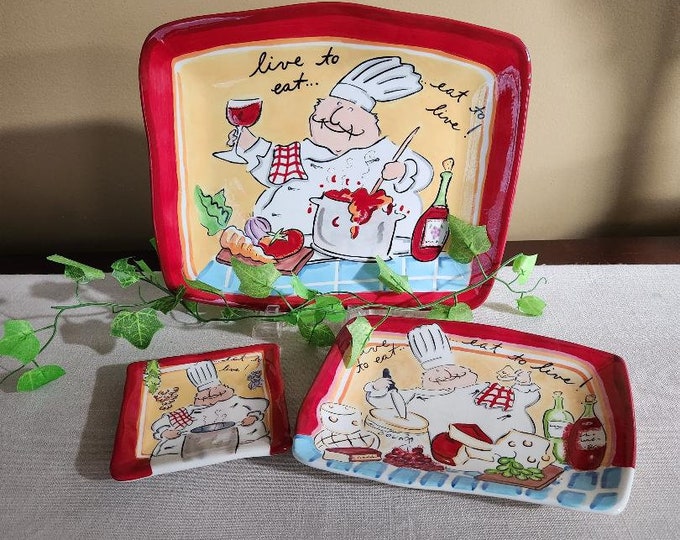 Smilin' Chef French Serving Trays - Etsy