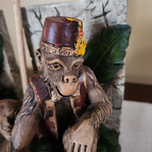 Monkey in Vest and Fez Bookends - Etsy