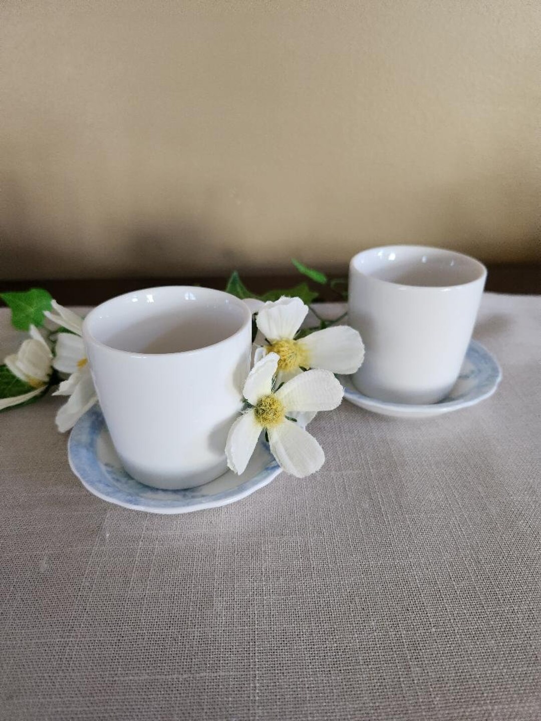 Petite Cups and French Blue Saucers - Etsy