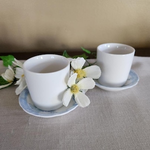 Petite Cups and French Blue Saucers - Etsy