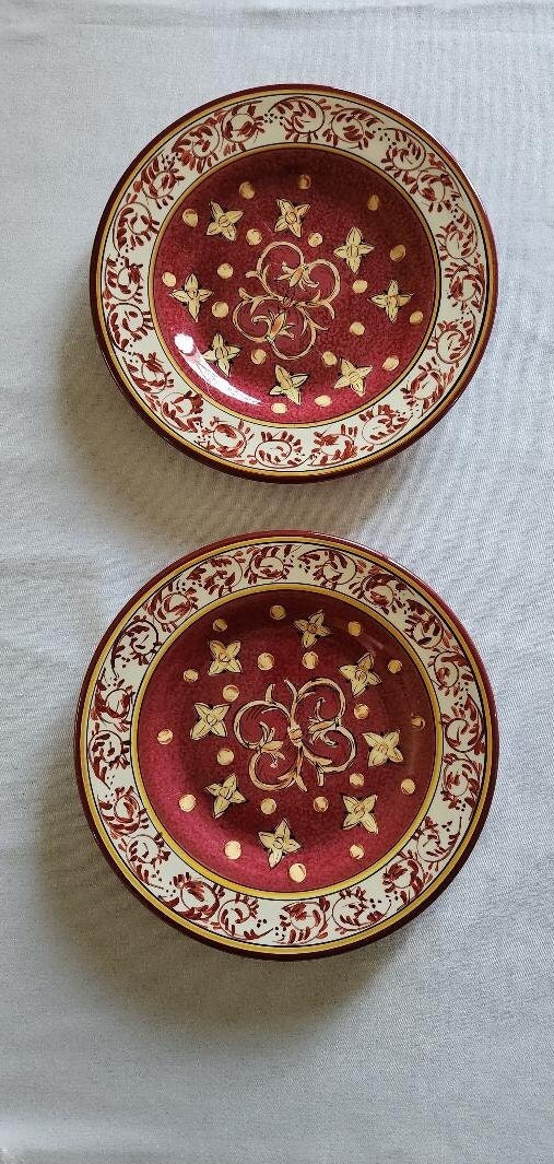 HD Dine Rusty Red and Gold Salad Plates - Etsy