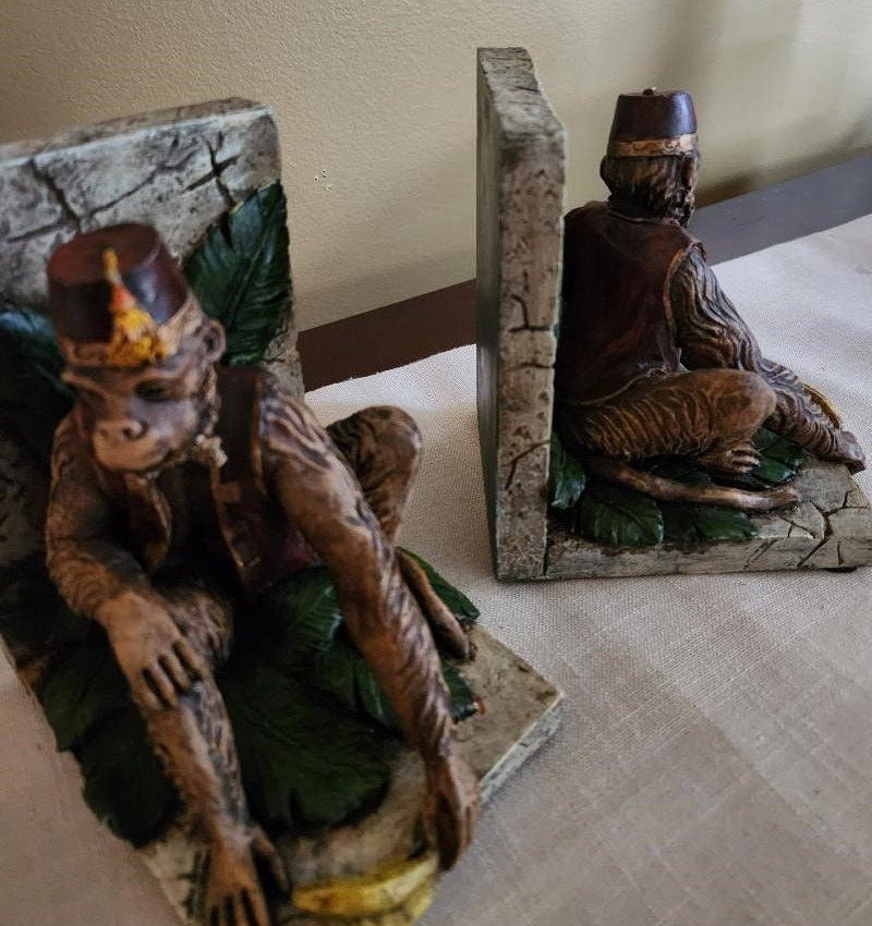 Monkey in Vest and Fez Bookends - Etsy