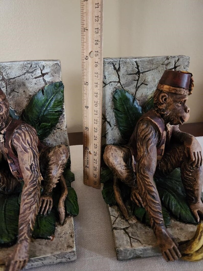 Monkey in Vest and Fez Bookends - Etsy