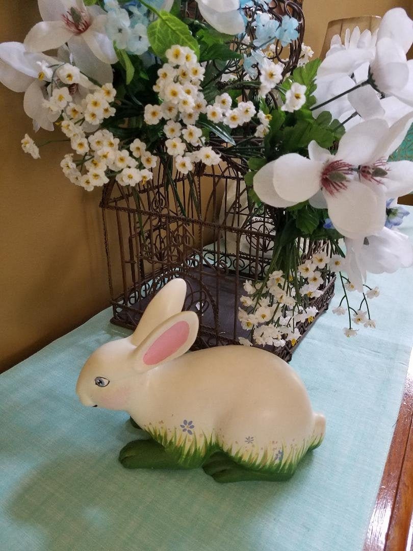 Hand Painted Ceramic Bunny - Etsy