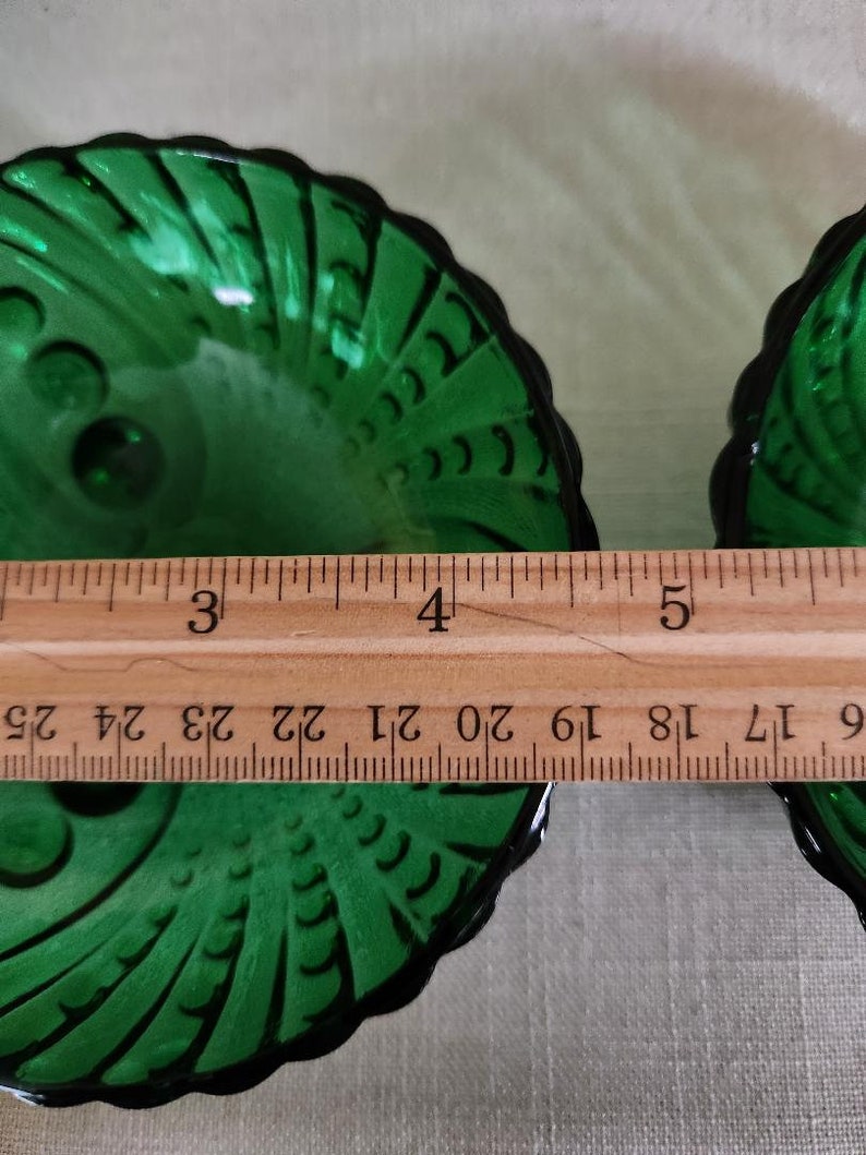 Emerald Green Footed Bowl Set - Etsy