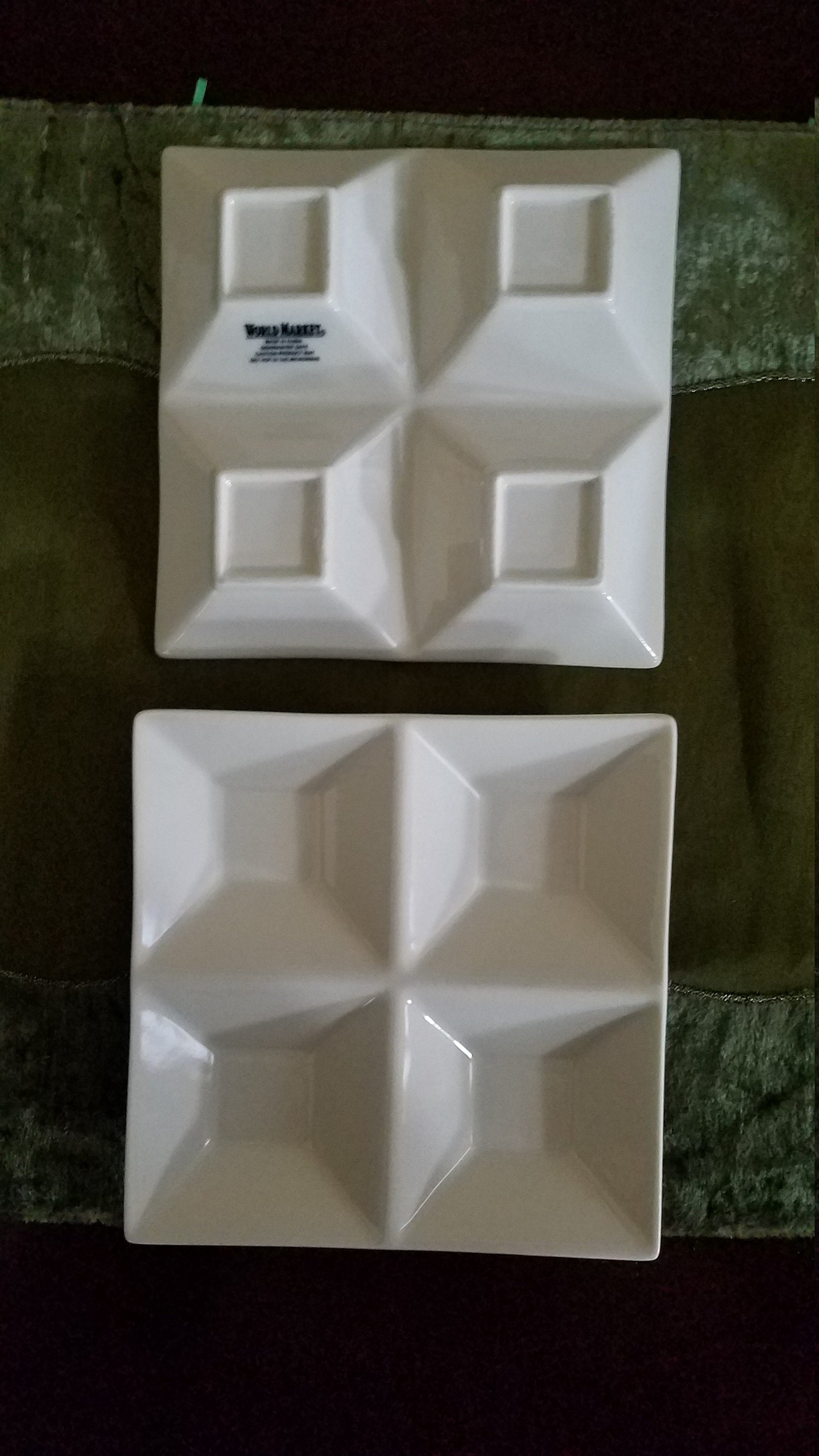 Set of Four Divided Condiment Plates - Etsy