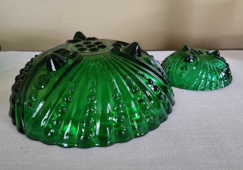 Emerald Green Footed Bowl Set - Etsy
