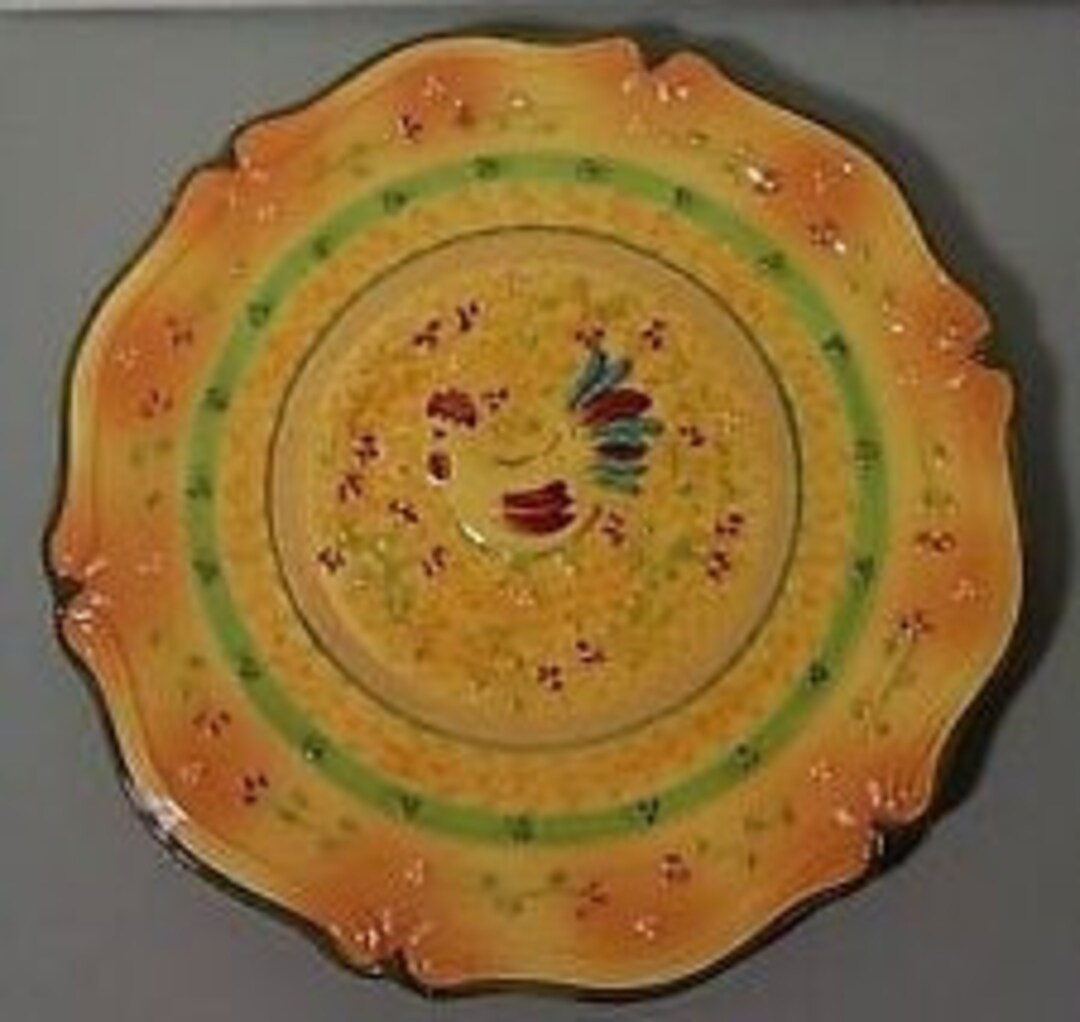 Ganz Scalloped Rooster Plate - Etsy