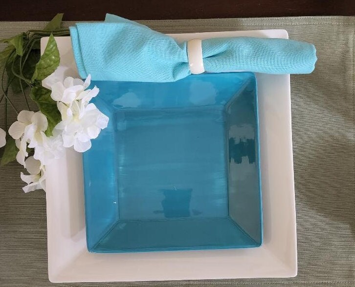 Extra Large Ultra White Square Plates - Etsy