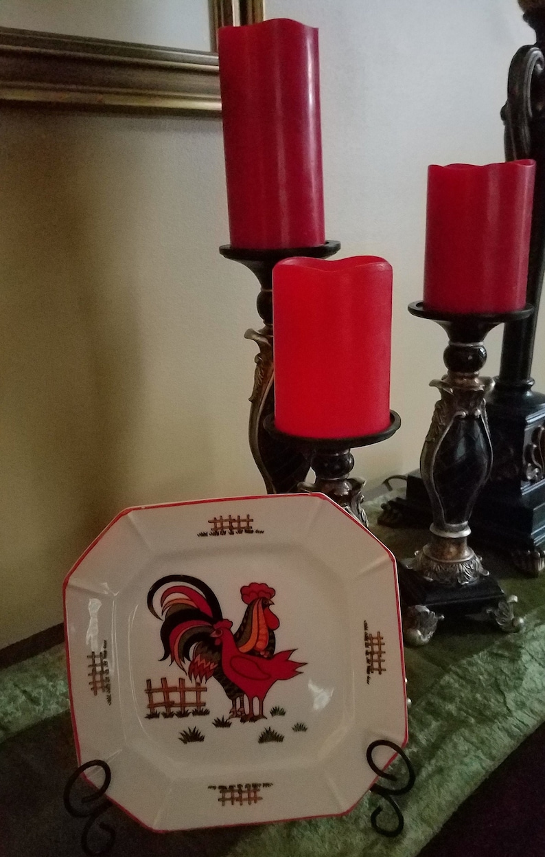 Pair of Art Deco Rooster Pates - Etsy