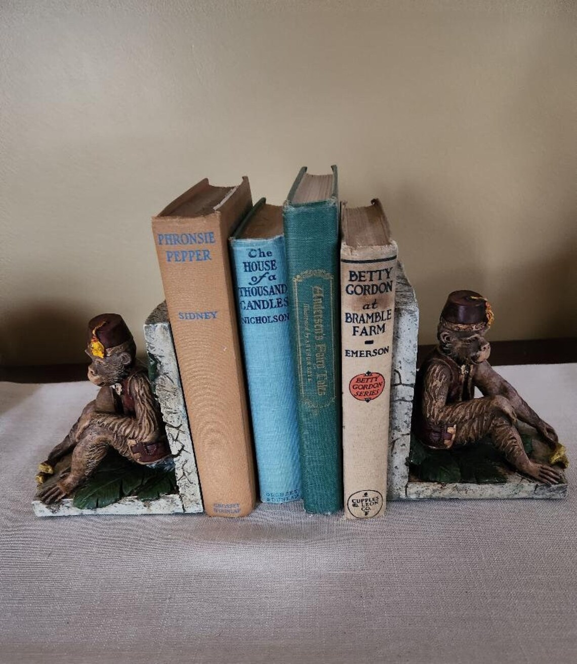 Monkey in Vest and Fez Bookends - Etsy