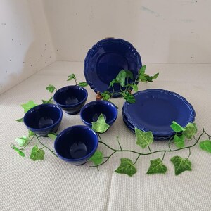 Royal Blue Dessert Plates and Berry Bowls - Etsy