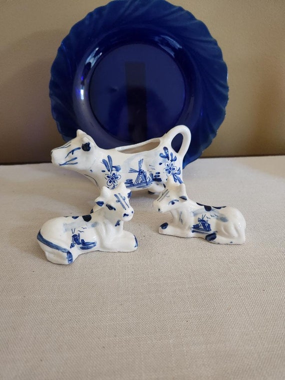Blue and White Delft Style Table Set - Etsy