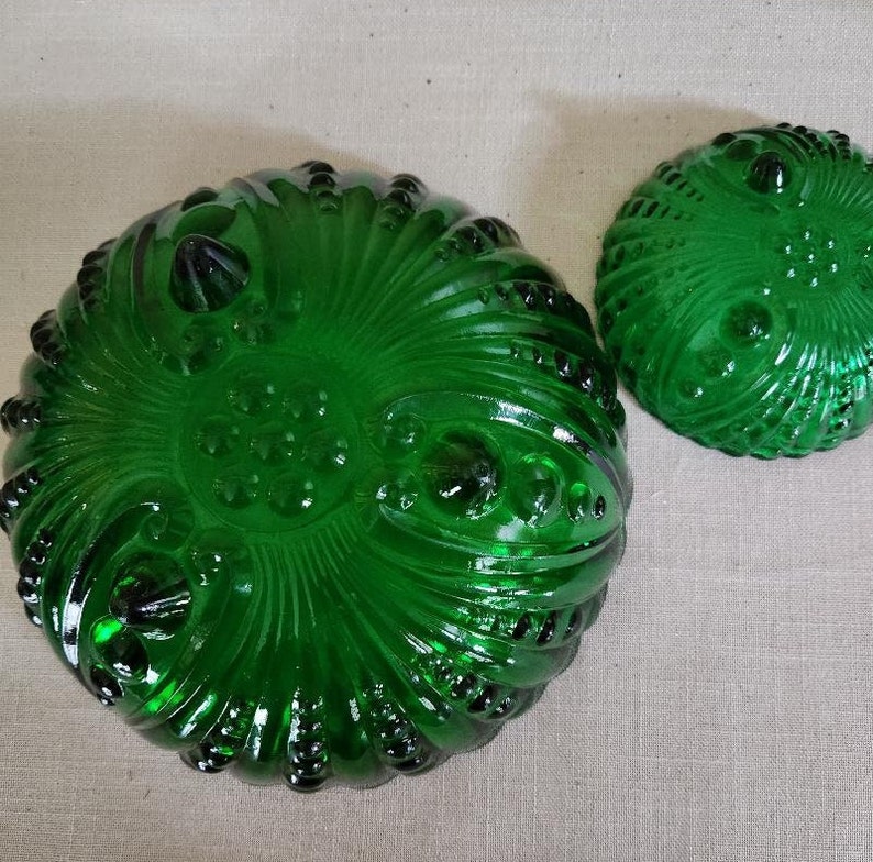 Emerald Green Footed Bowl Set - Etsy