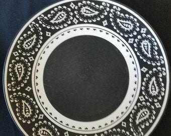Black and White Dinner Plate - Etsy