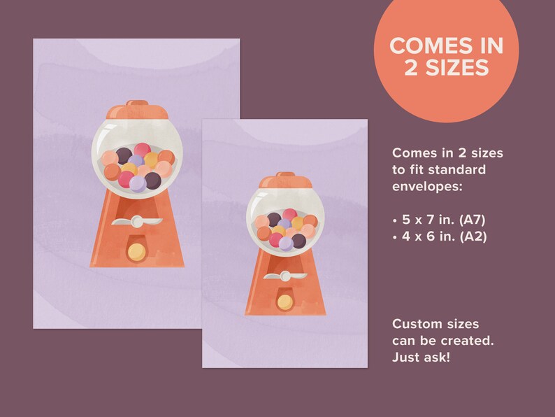 Gumball Machine Blank Printable Greeting Card \\ Birthday Celebration ...