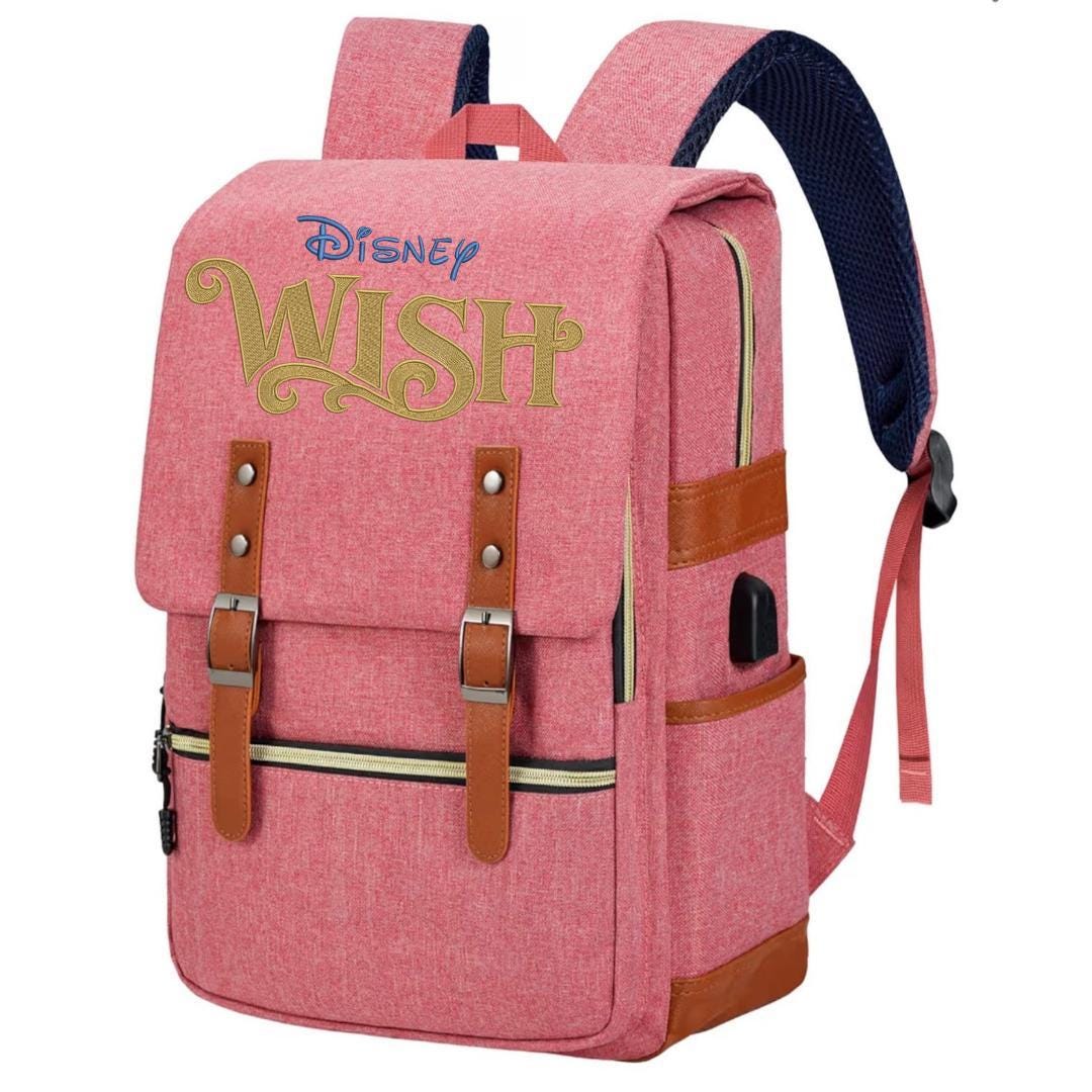 Disney Wish Embroidered Laptop Backpack | USB Charging Port - Etsy