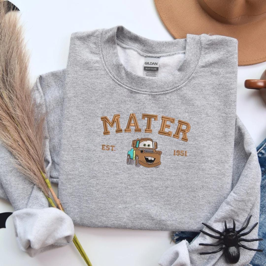 Mater pixar Cars Inspired Embroidered Crewneck - Etsy