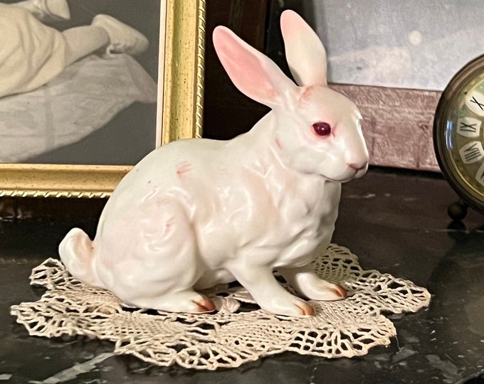 Vintage Lefton White Bunny Rabbit Vintage Easter Bunny Spring Bunny ...