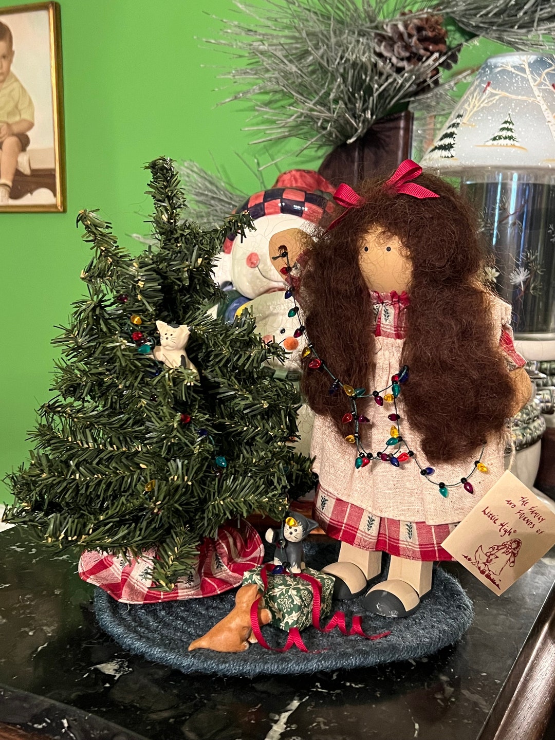 Vintage Lizzie High Wendy Bowman Christmas Tree Lights and Kittens ...