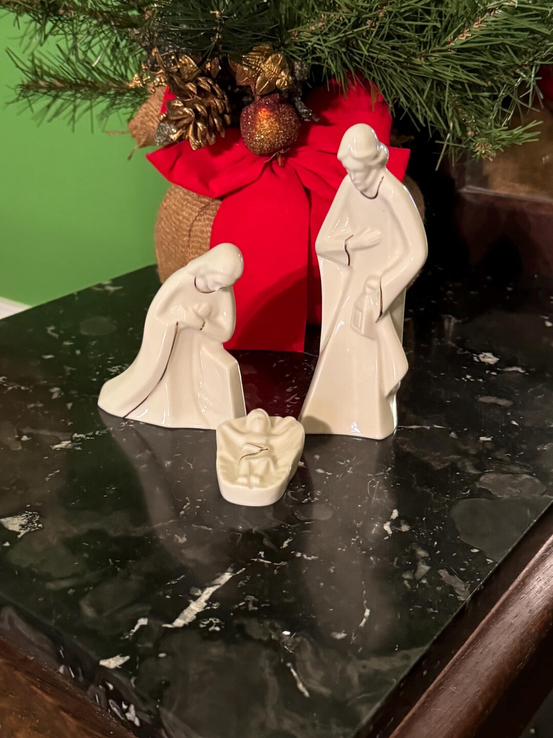 Vintage Mikasa White With Gold Trim Holy Family Nativity Set - Etsy