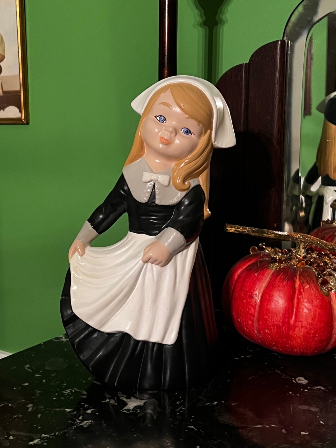 Vintage Female Pilgrim Figurine Vintage Thanksgiving Pilgrim Decor ...