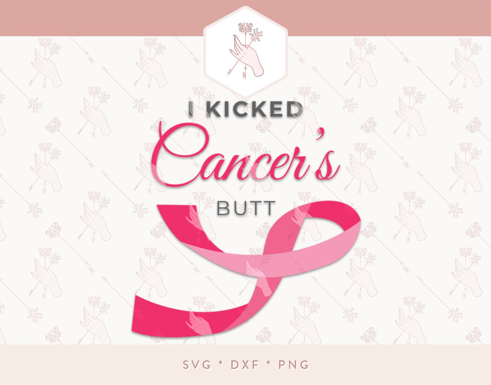 Kicked Cancer's Butt SVG, Png Dxf, Cancer, Butt, Kicked, Survivor ...