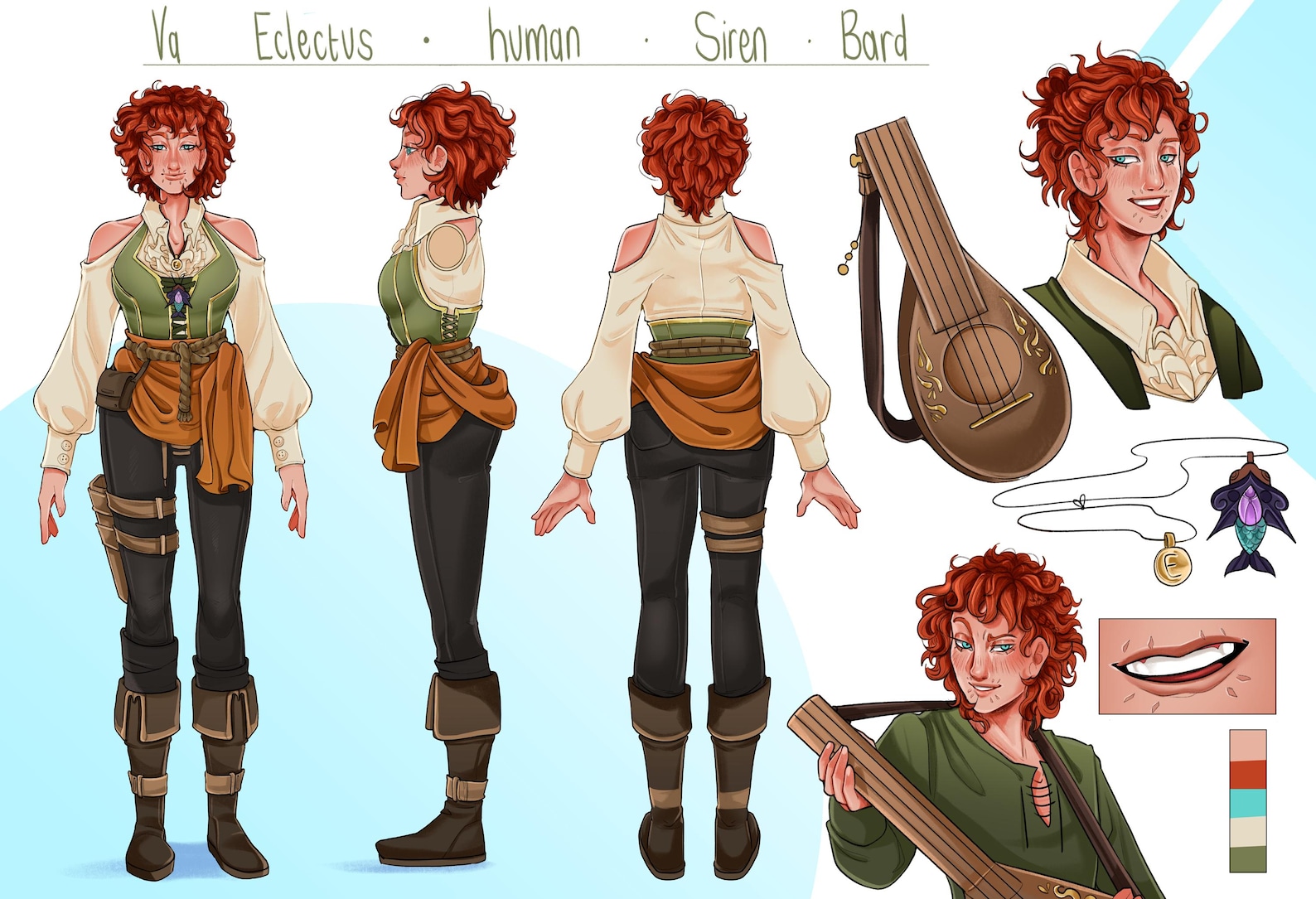 Custom Fantasy Character Reference Sheet Art Commission: Dnd, TTRPG Oc ...