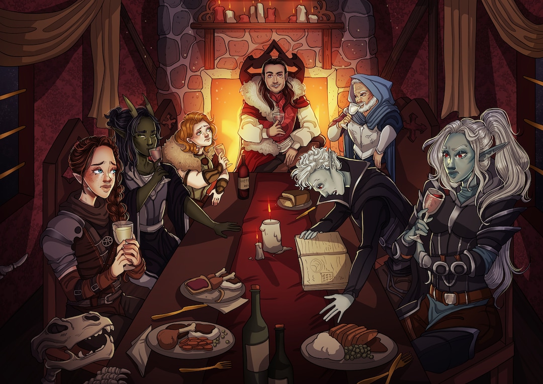 4 Party Commission Gift, Dnd Group Half-body Custom Art, Group Commission, Dnd Party Commission ...