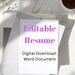 Editable Resume Template - Etsy