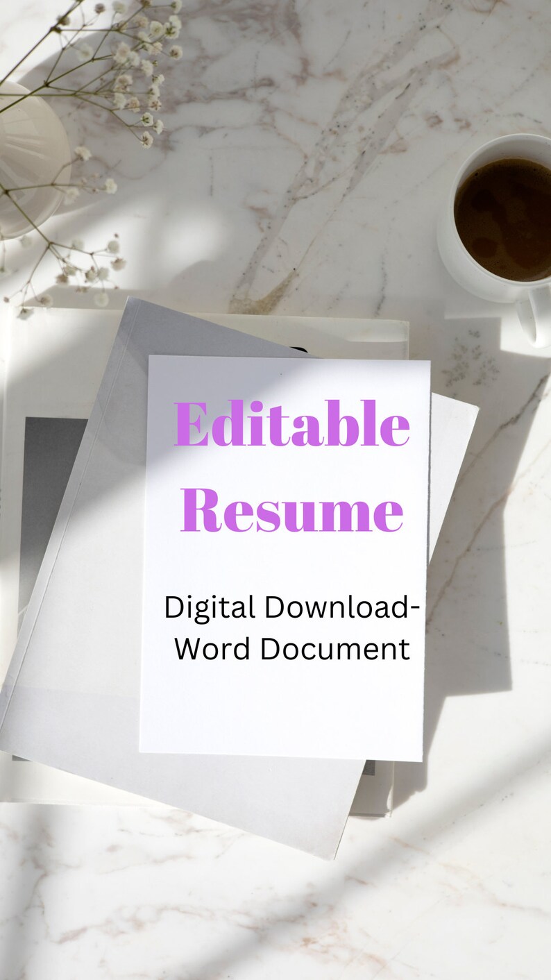 Editable Resume Template - Etsy