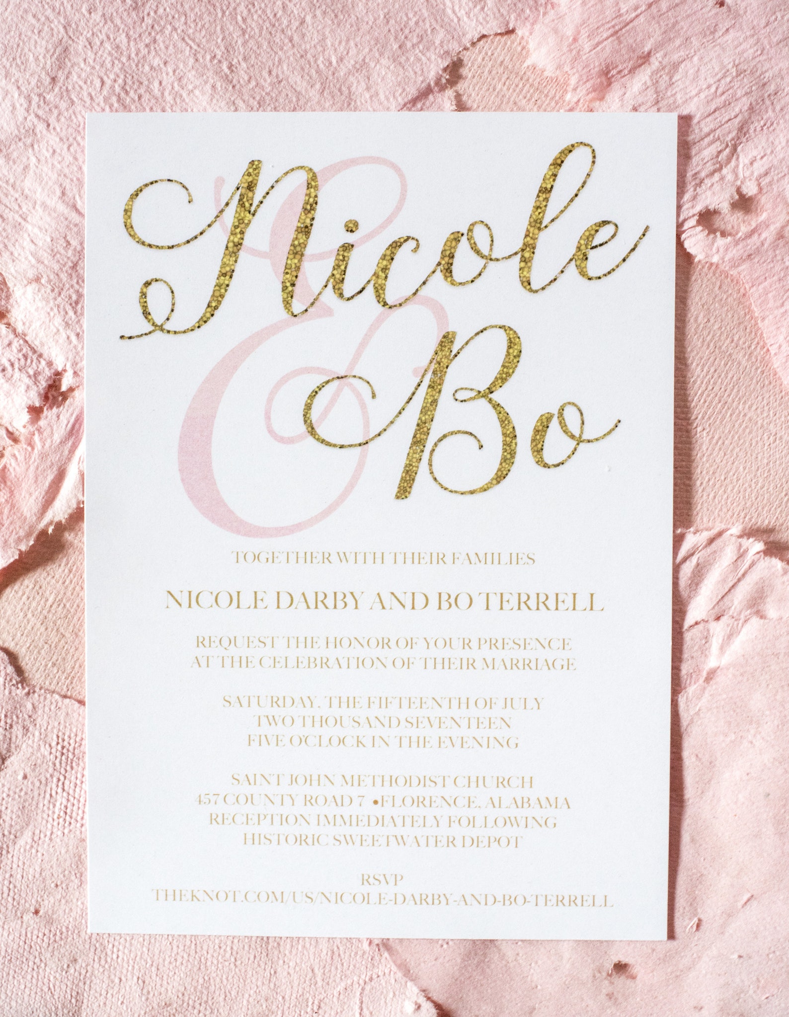 Elegant Custom Wedding Invitation Script Rose Gold PDF - Etsy