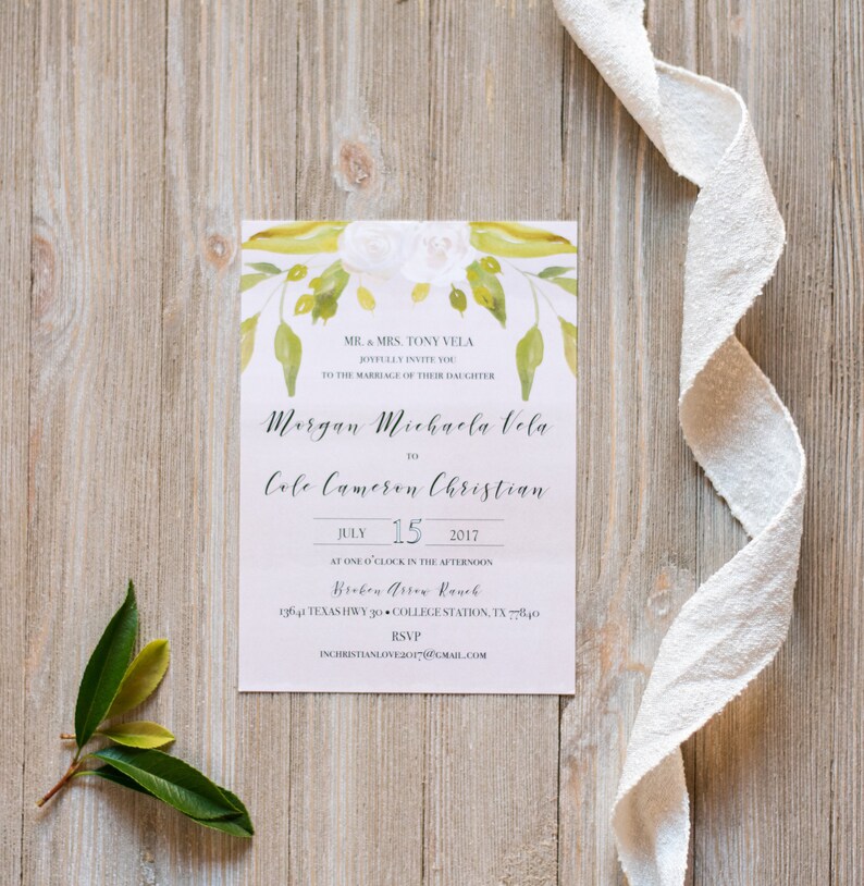 Elegant Wedding Invitations & Programs Set Neutral Watercolor ...
