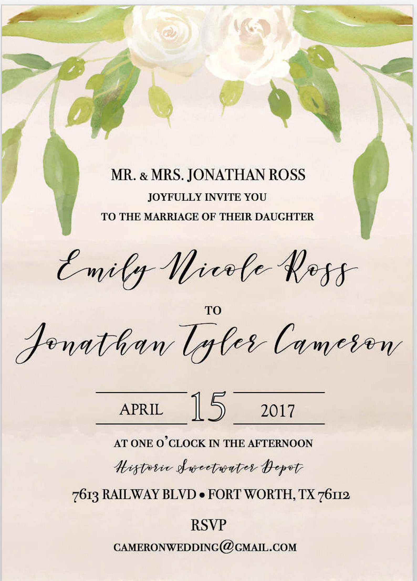 Elegant Wedding Invitations & Programs Set Neutral Watercolor ...